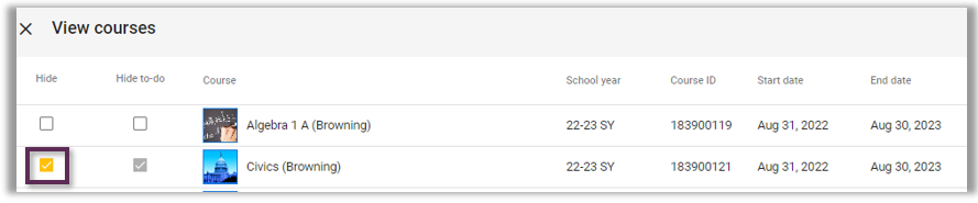 Manage Teacher Course View (Hide and Unhide Courses) – Training and ...