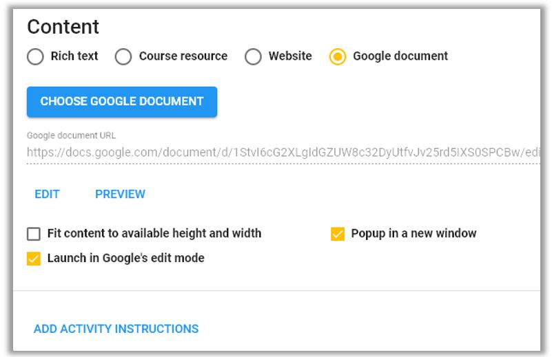 Adding an Editable Google Doc Assignment to a Course – Training and ...